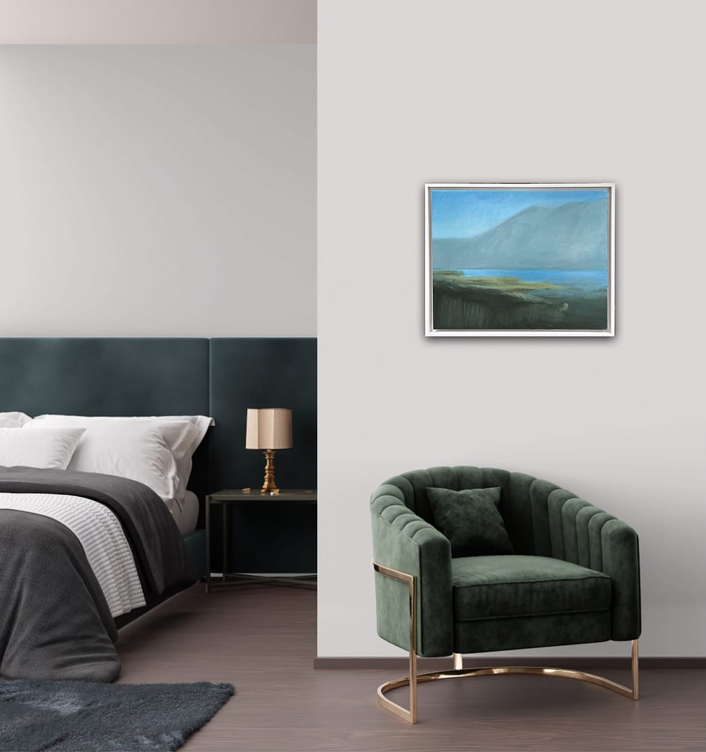 'Rising Blue' painting by Tiffani Love - at The Russell Gallery