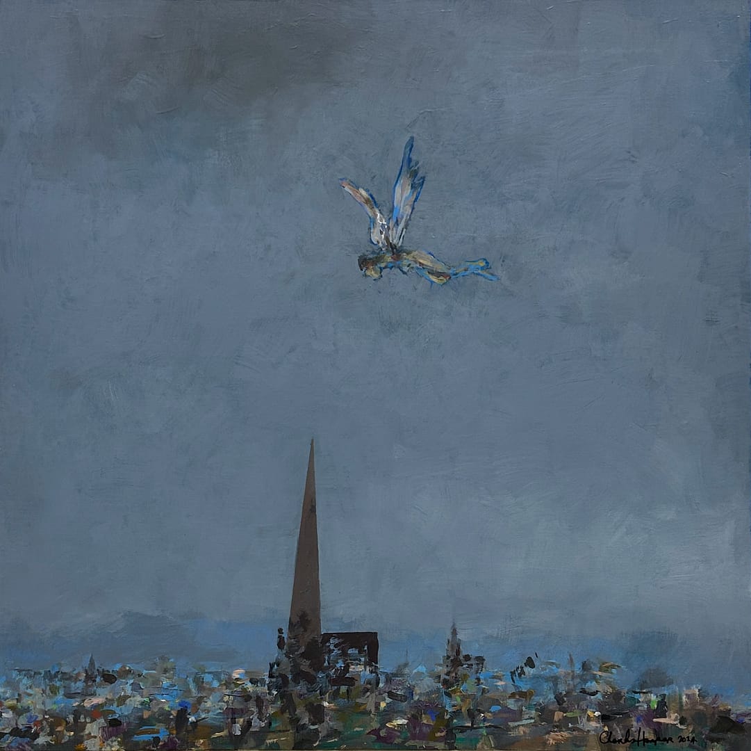 ' An Angel Over Town'painting by Charles Harper RHA